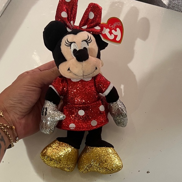 Ty | Toys | Ty Minnie Mouse Plush Toy With Red And Gold Accents | Poshmark